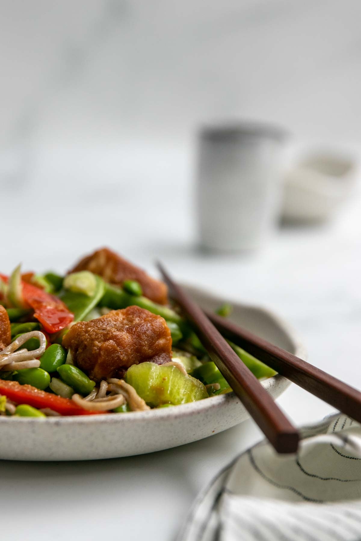 Tamari Baked Tofu on Miso Soba Noodles – Cockatoo Grove
